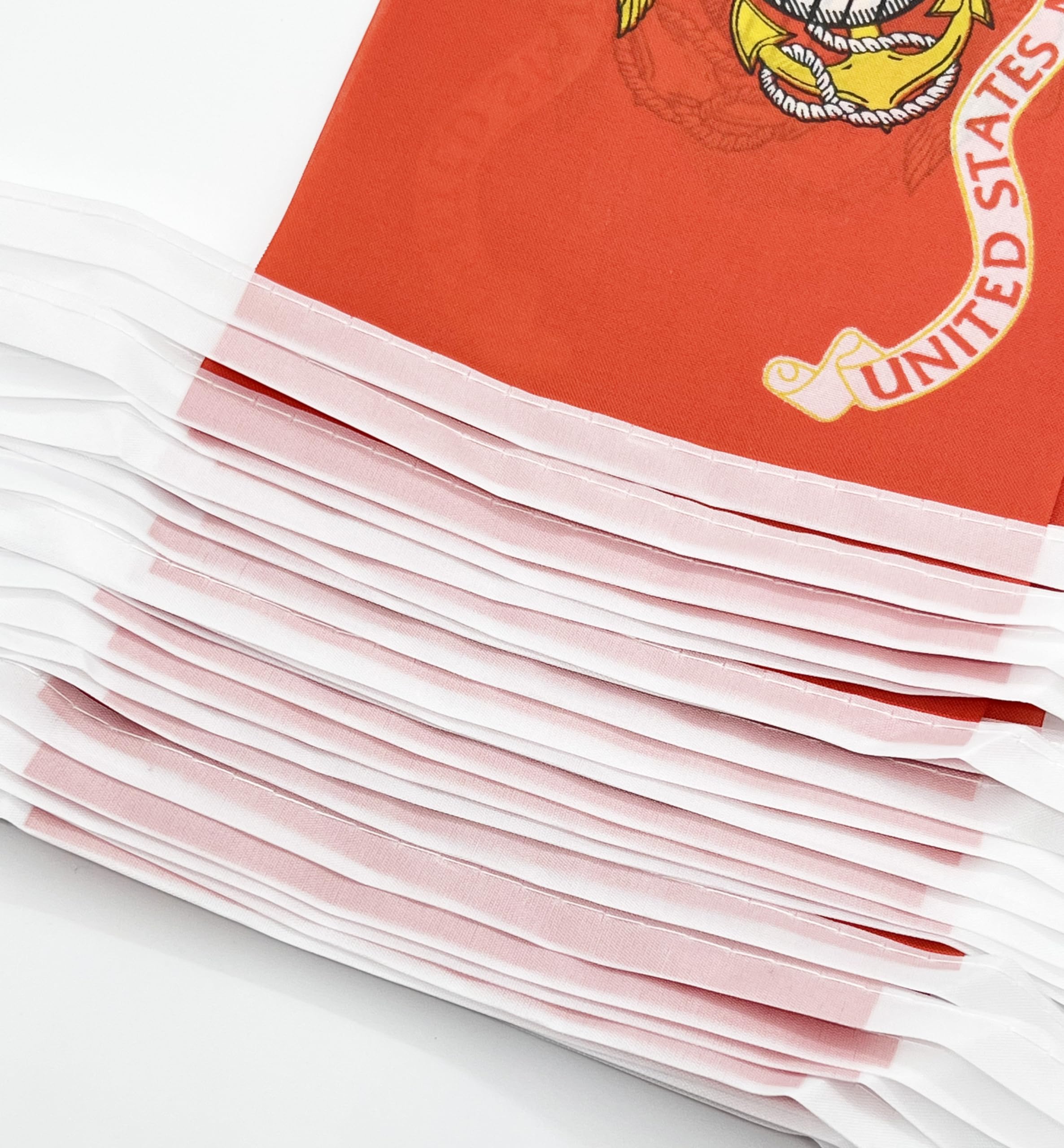 FWIW 2 Pack USA Marine Corps Banner String Small Mini American Military Pennant Flags July 4th Veteran Party Memorial Day Party Outdoor Yard Decorations