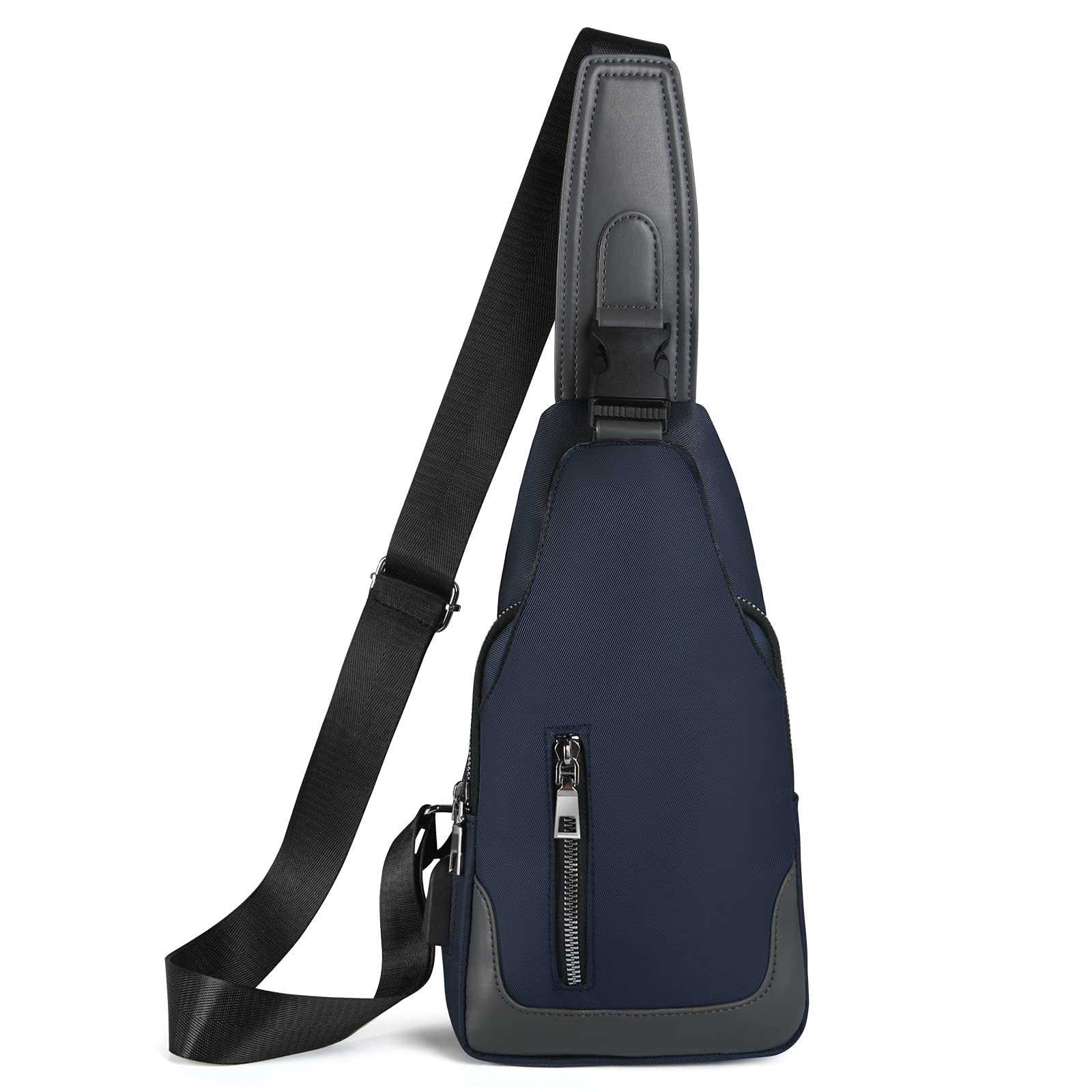Sling Backpack with USB Charging Port, Chest Bag Crossbody Daypack Shoulder Bag for Women & Men, Hiking, Cycling, Travel #2 Blue