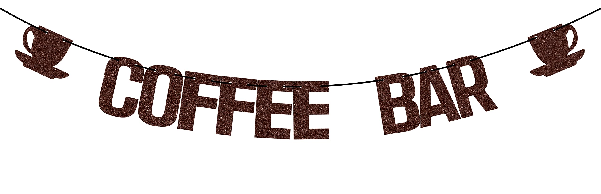 Coffee Bar Banner, Love is Brewing Banner Decorations, Bridal Shower Party Decoration, Coffee Bar Sign Bachelorette/Wedding/Anniversary Party Banner Decor Supplies Brown Glitter