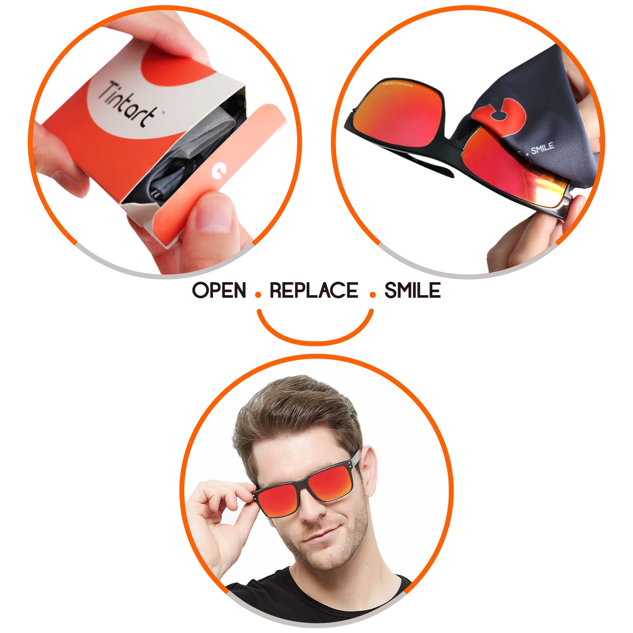 Tintart Performance Lenses Compatible with Oakley Scalpel OO9095 | Scalpel Asain Fit(AF) OO9134 Polarized Etched-Fire Red