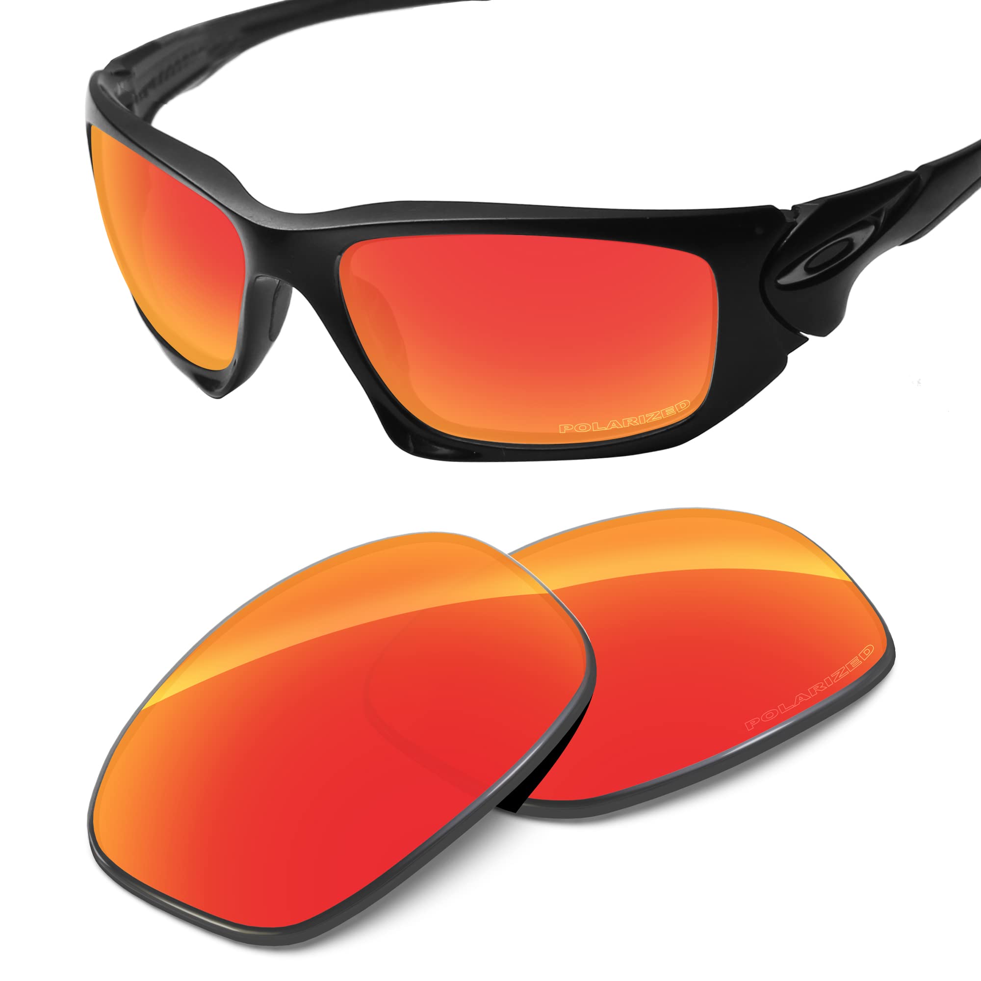 Tintart Performance Lenses Compatible with Oakley Scalpel OO9095 | Scalpel Asain Fit(AF) OO9134 Polarized Etched-Fire Red