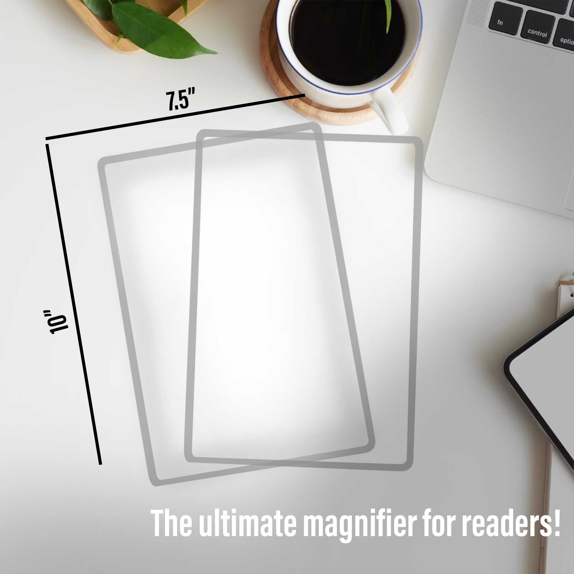 (2 Pack) MagniPros Large Full Page 3X Magnifier Premium Magnifying Sheet Fresnel Lens 7.5" X 10.5" with 3 Bonus Bookmark Magnifiers Ideal for Reading Small Prints & Low Vision Seniors
