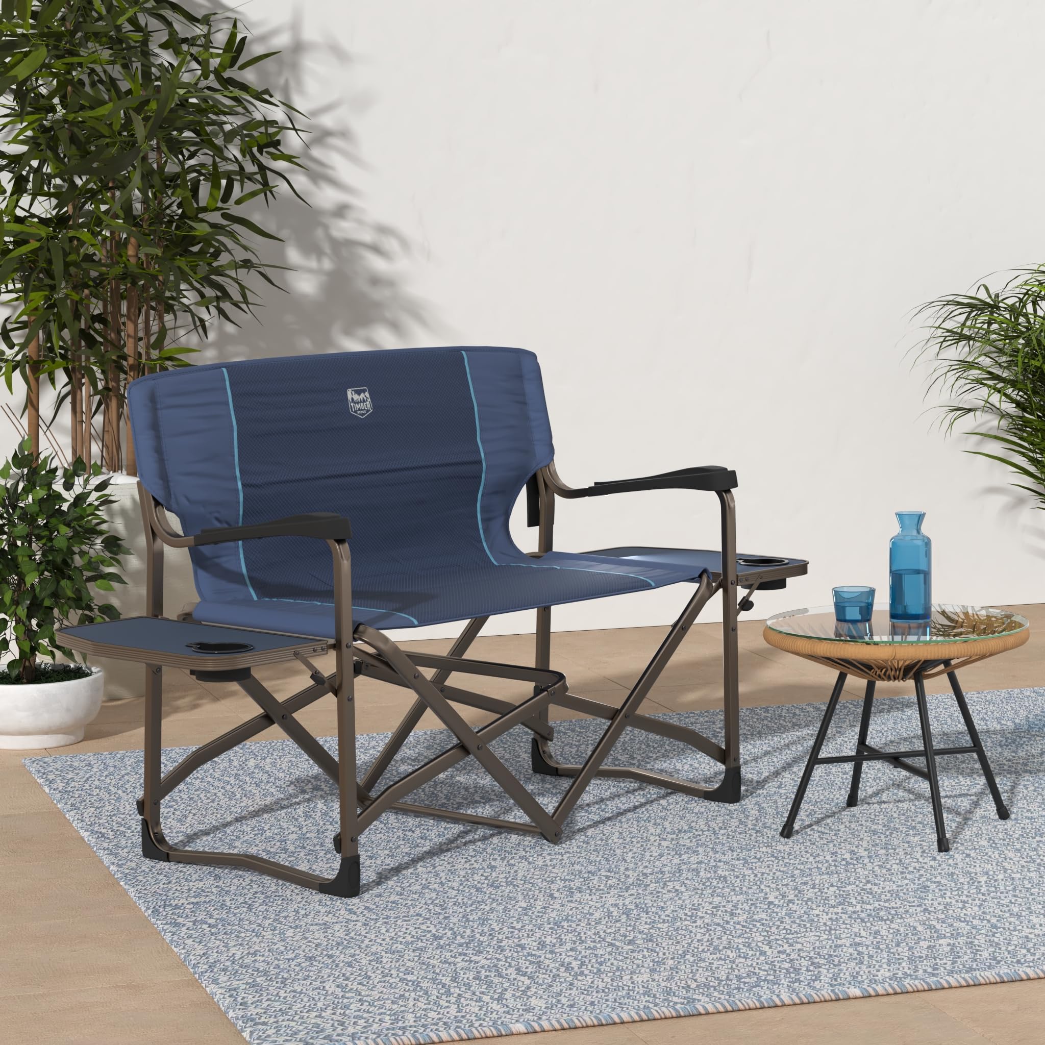 TIMBER RIDGE Director Chair, 16.54" x 37.8" x 35.04", Blue