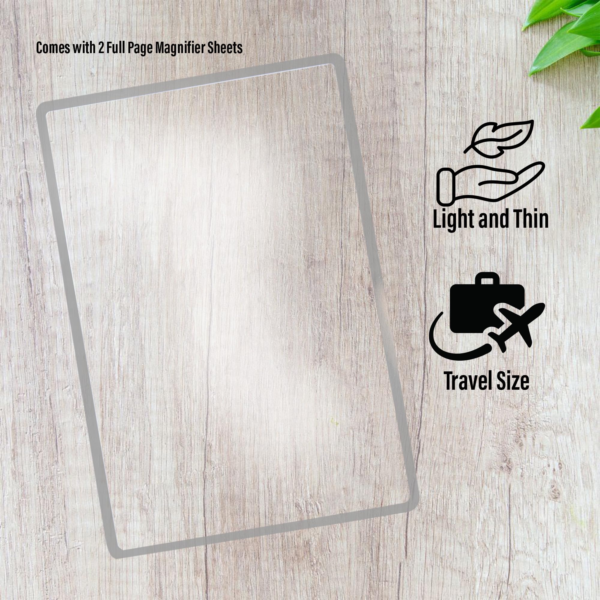 (2 Pack) MagniPros Large Full Page 3X Magnifier Premium Magnifying Sheet Fresnel Lens 7.5" X 10.5" with 3 Bonus Bookmark Magnifiers Ideal for Reading Small Prints & Low Vision Seniors