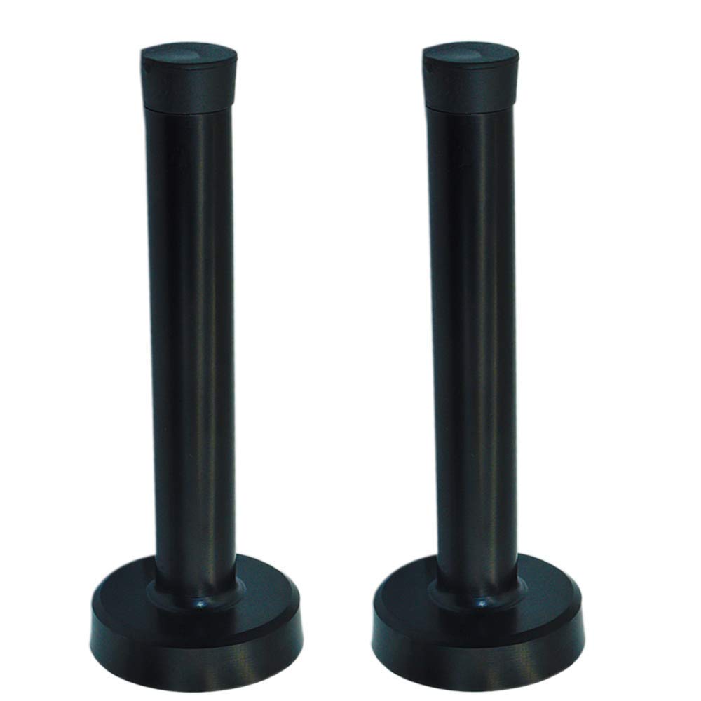 Lnrkai 2 Packs Stainless Steel Door Stopper Wall Protector, 5 Inch Black Long Door Stop with Rubber Tip, Cylindrical Door Draft Stopper Thickening Anti-Collision with Plastic Expansion & Screws