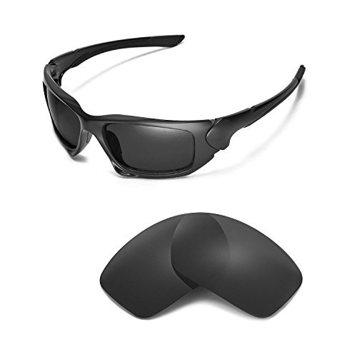 Walleva Black Polarized Replacement Lenses For Oakley Scalpel (OO9095 Series) Sunglasses