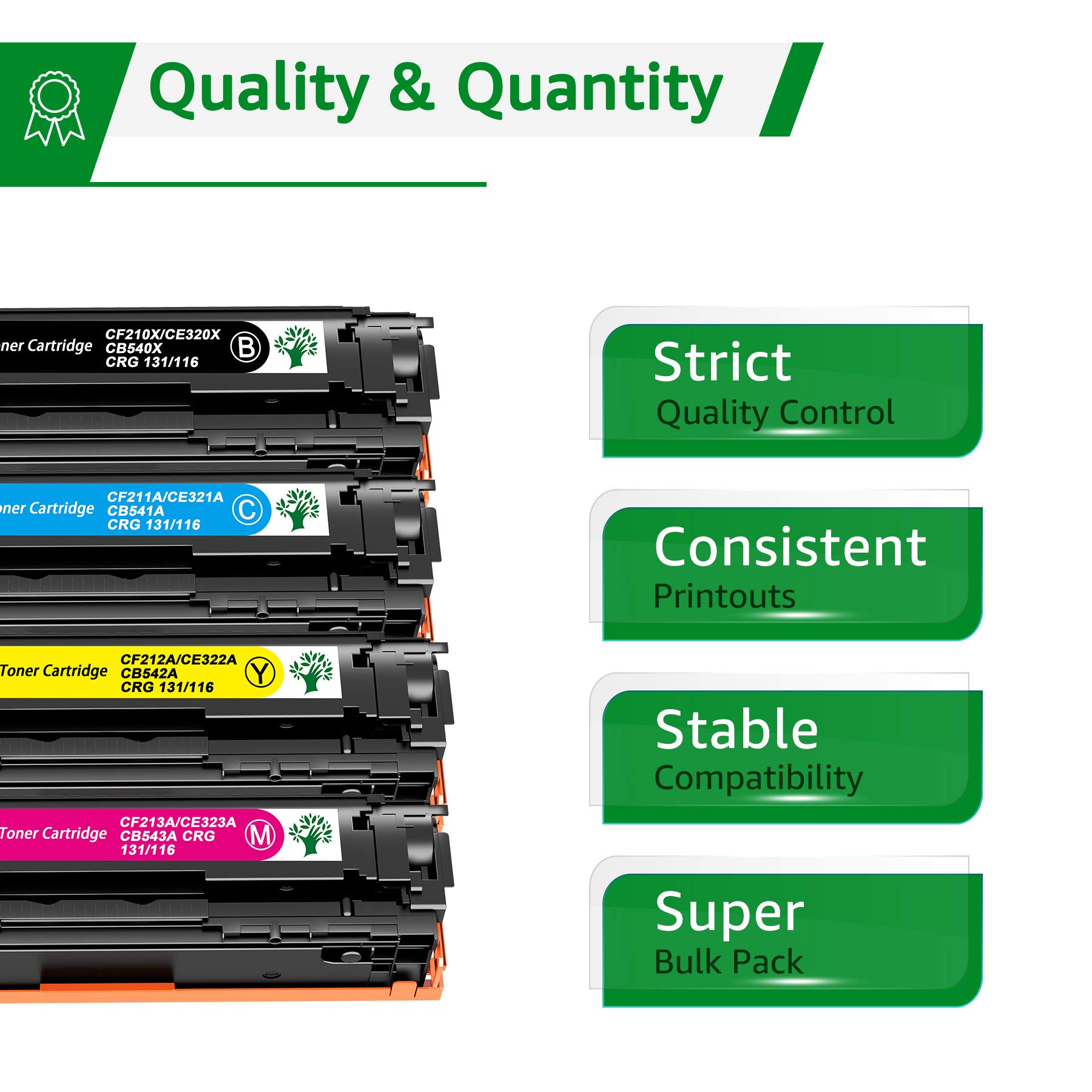 GREENSKY Compatible Toner Cartridge Replacement for HP 128A CE320A CE321A CE322A CE323A for HP Laserjet Pro CM1415fn CM1415fnw CP1525n CP1525nw Printer (Black Cyan Yellow Magenta, 4-Pack)