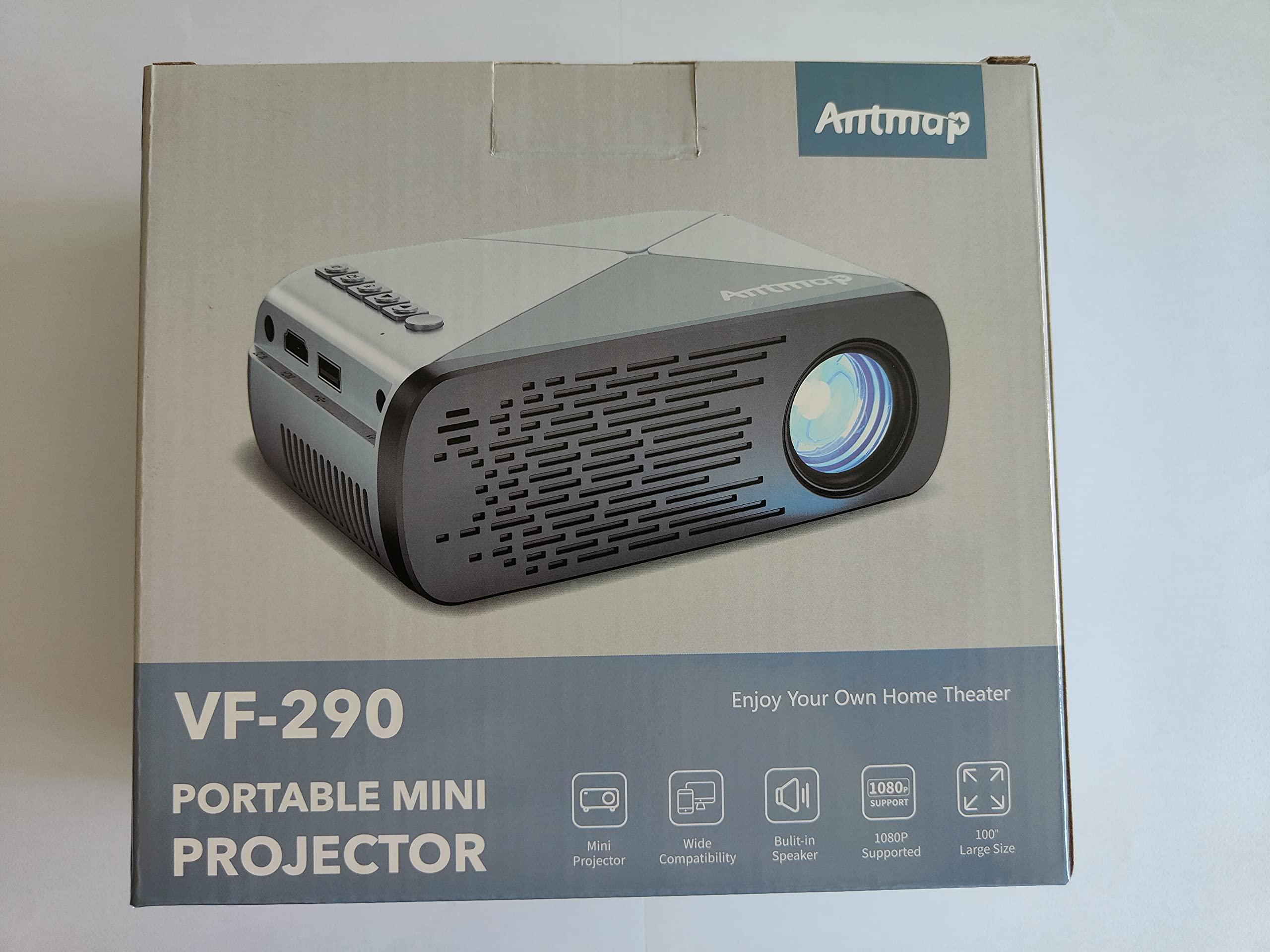 Mini Projector with WiFi, Supported 1080P Full HD, Portable Outdoor Movie Projector, Home Theater Video Projector Compatible with TV Stick/HDMI/USB/PS4/iOS & Android