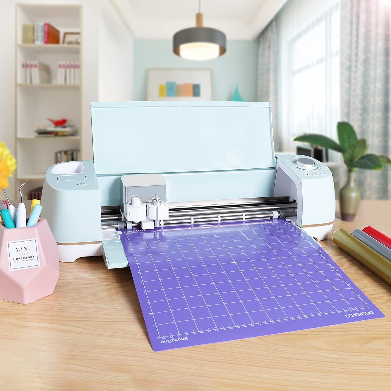 DOOHALO Cutting Mat for Cricut Maker and Cricut Explore Air2 One Smart Cutting Machine Expression 12 X 12 inch 5 Pack Replacement Variety Grip Fabric Grip Adhesive Vinyl Mats