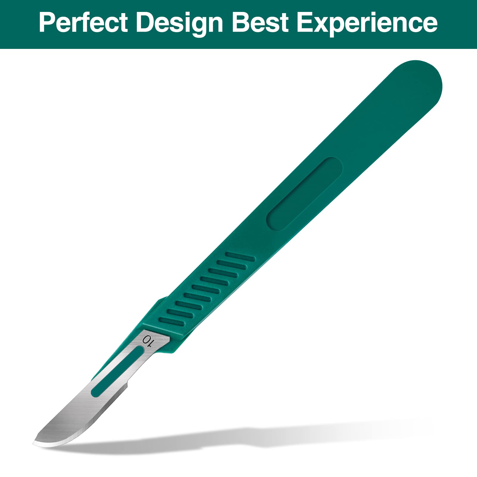 10 PCS Scalpel Blades with #10 Scalpels Surgical Blades,Disposable Blades with Protective Cover,Laboratory Blade-Lab Knives- Carving Blades with Handle-Art Blades Practicing Cutting-Crafts & More