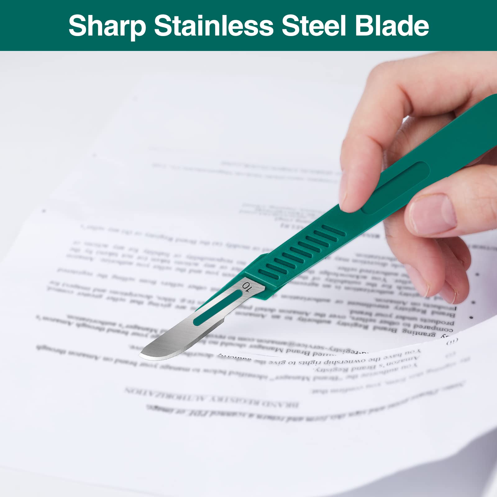 10 PCS Scalpel Blades with #10 Scalpels Surgical Blades,Disposable Blades with Protective Cover,Laboratory Blade-Lab Knives- Carving Blades with Handle-Art Blades Practicing Cutting-Crafts & More
