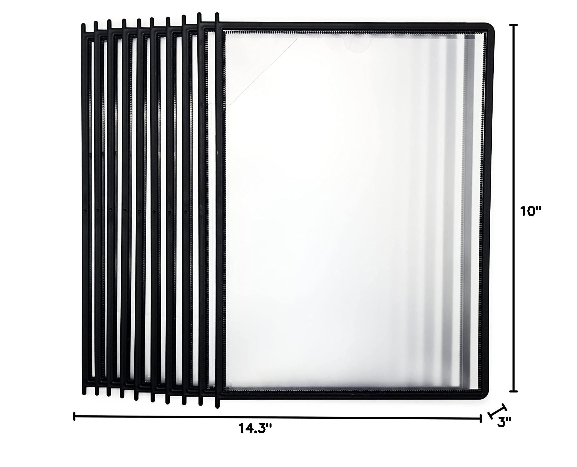 Tarifold Wall Mounted Reference System with 10 Easy-Load Pockets - 20 Sheet Capacity - Letter-Size - Black (EZW771)