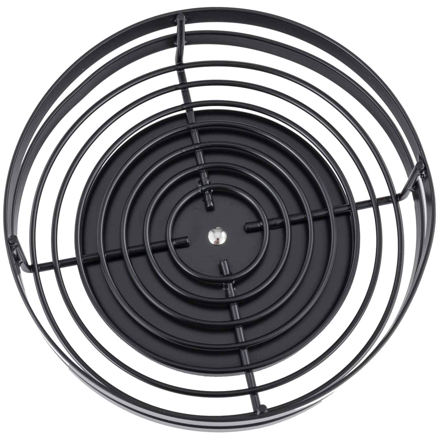 MyGift Modern Matte Black Metal Tabletop Lazy Susan Spice Rack Round Turntable Tray, Seasoning and Condiment Holder Spinning Rack