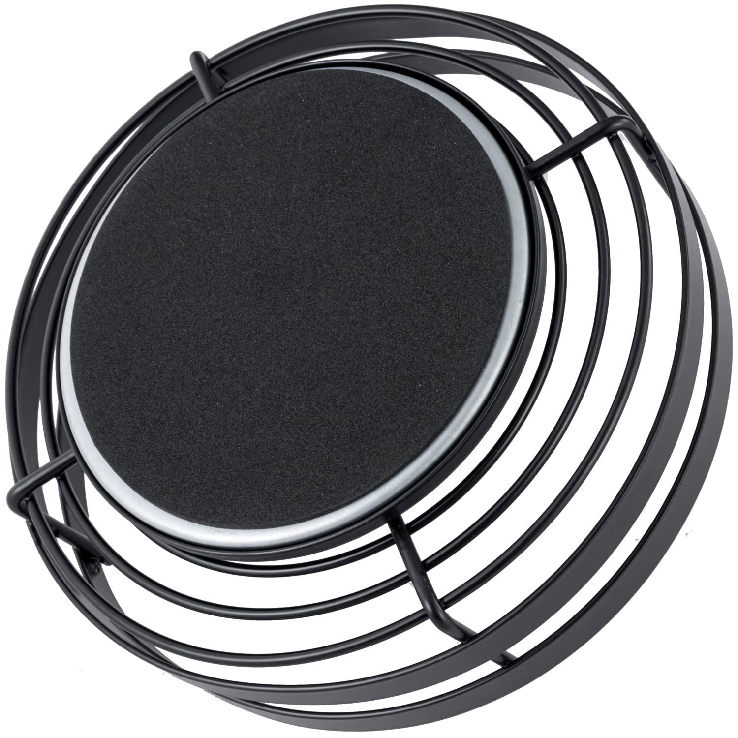 MyGift Modern Matte Black Metal Tabletop Lazy Susan Spice Rack Round Turntable Tray, Seasoning and Condiment Holder Spinning Rack