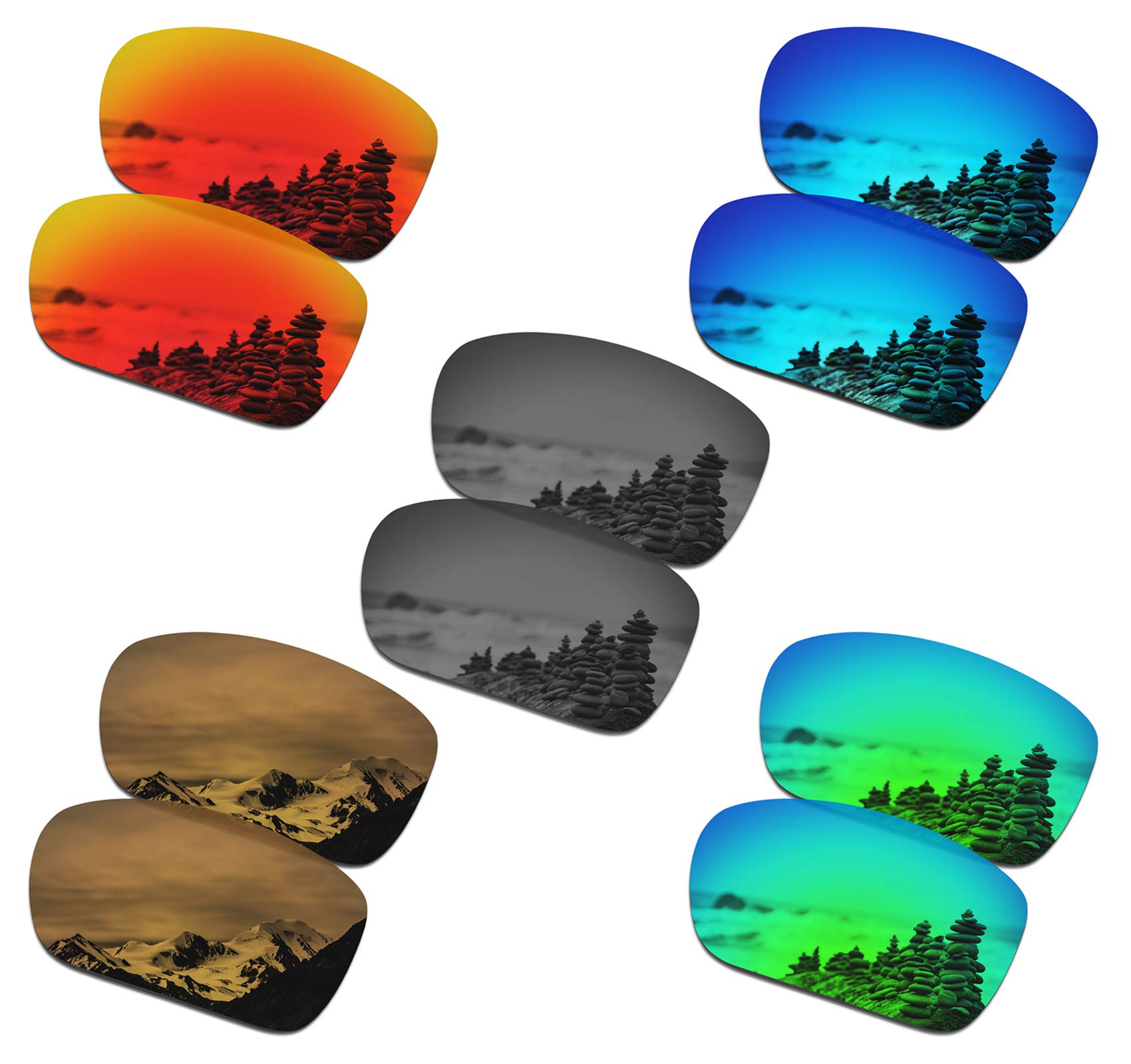 SmartVLT Set of 5 Men's Replacement Lenses for Oakley Scalpel OO9095 Sunglass Combo Pack S02