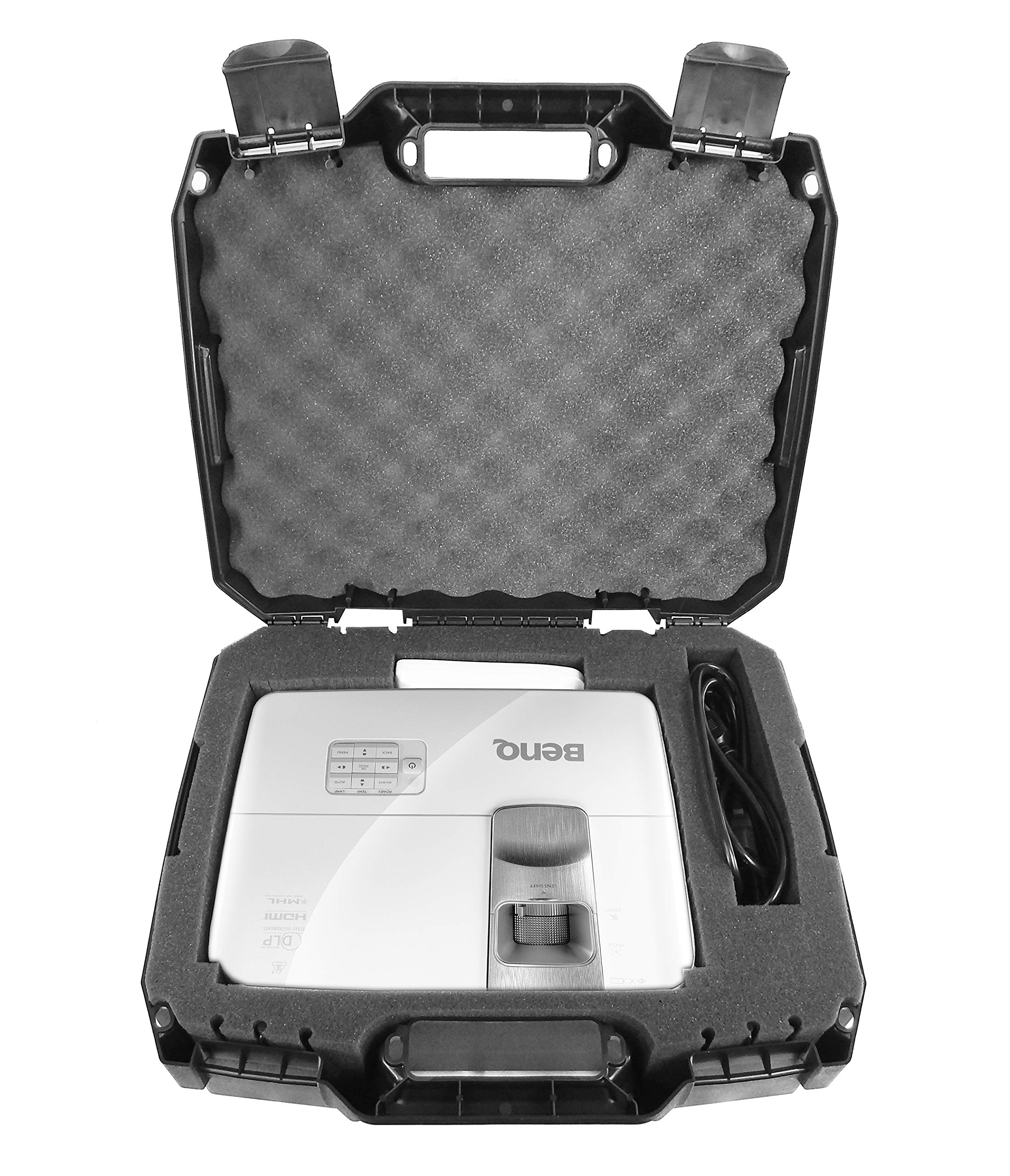 CASEMATIX Hard Shell Projector Travel Case with Customizable Interior Compatible with BenQ MX707 Projectors, MH535FHD, MW535A, HT1070A, MS524AE and More - Includes Case Only