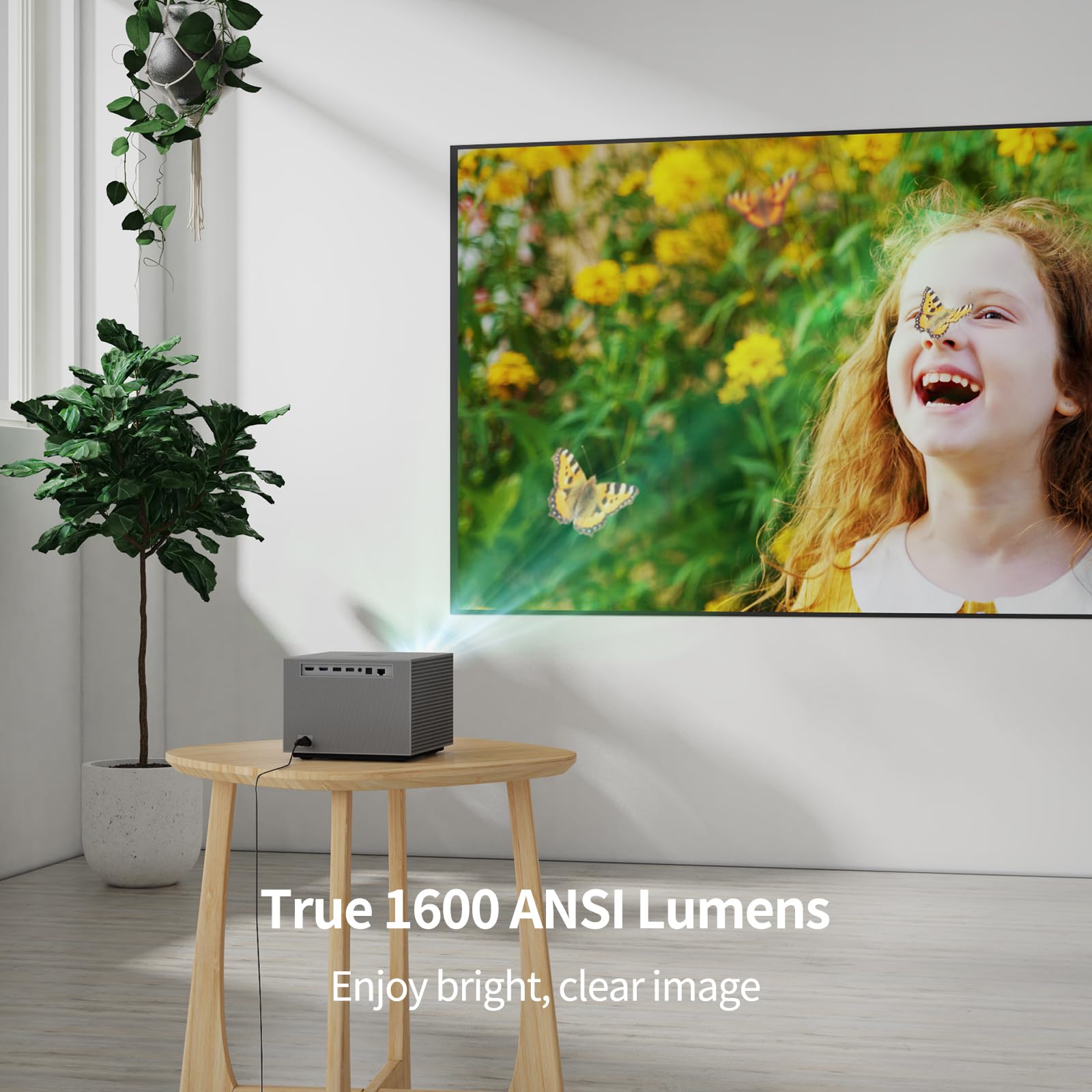 Movie Projector, WEMAX Vogue Pro 1080p Home Theater Projector with WiFi Bluetooth, 1600 ANSI Lumens, Support 4k, Dolby Audio DTS-HD, 200 Inch Image, Auto Object Avoidance, Side Projection