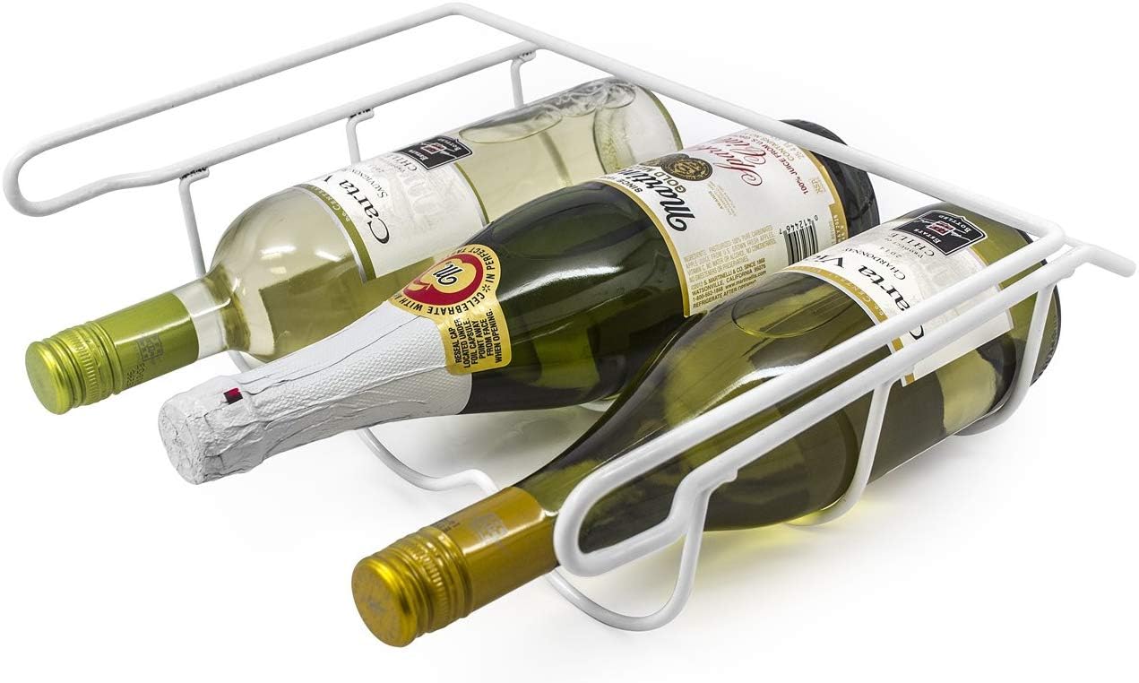 Sorbus® Fridge Wine Rack- Refrigerator Bottle Rack Holds 3 Bottles of Your Favorite Wine or Drink Universal Bottle Holder Will Fit Most Fridges