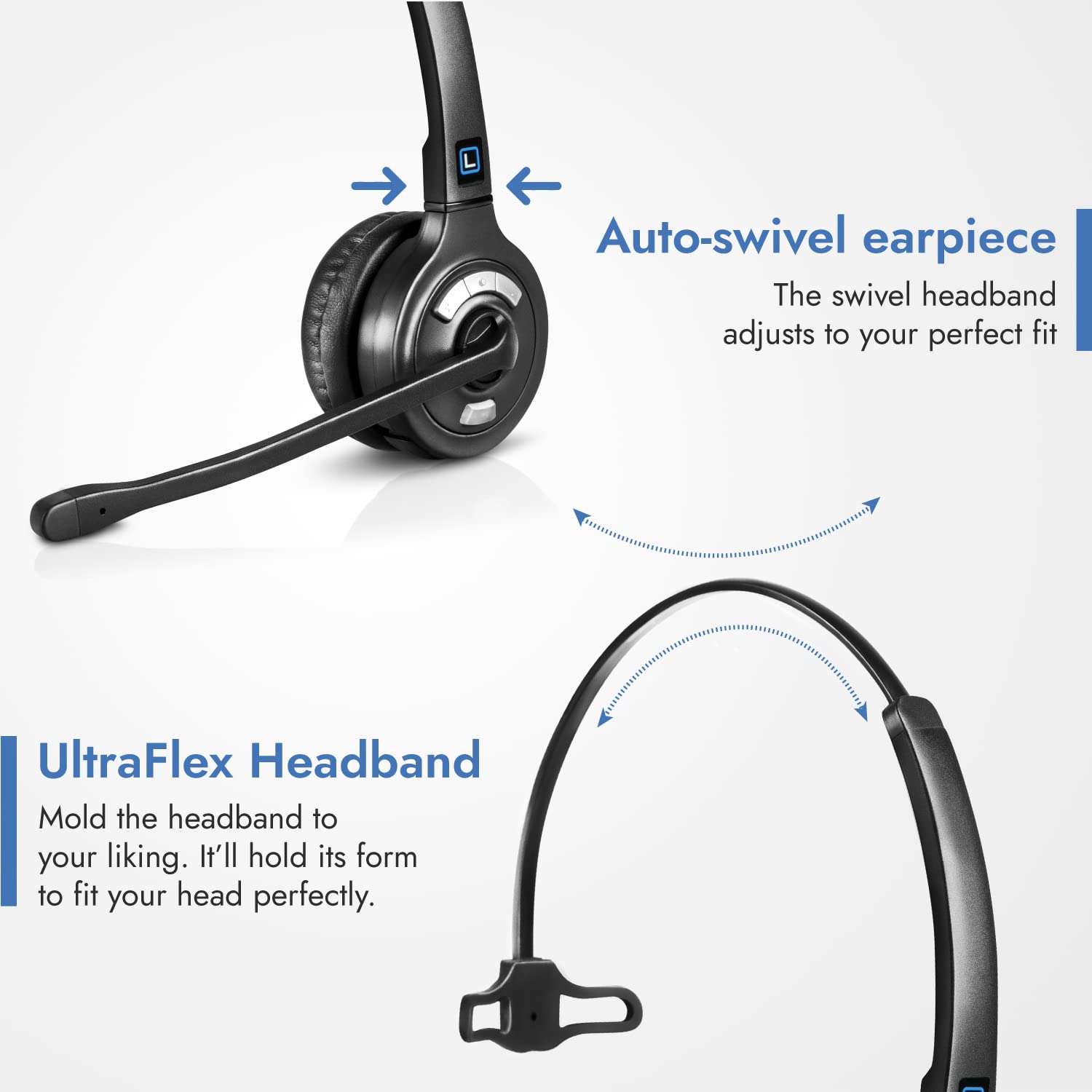 Leitner LH270 Wireless Headset for Office Phones & Computers – Phone Headsets for Office Phones – Wireless Office Headset