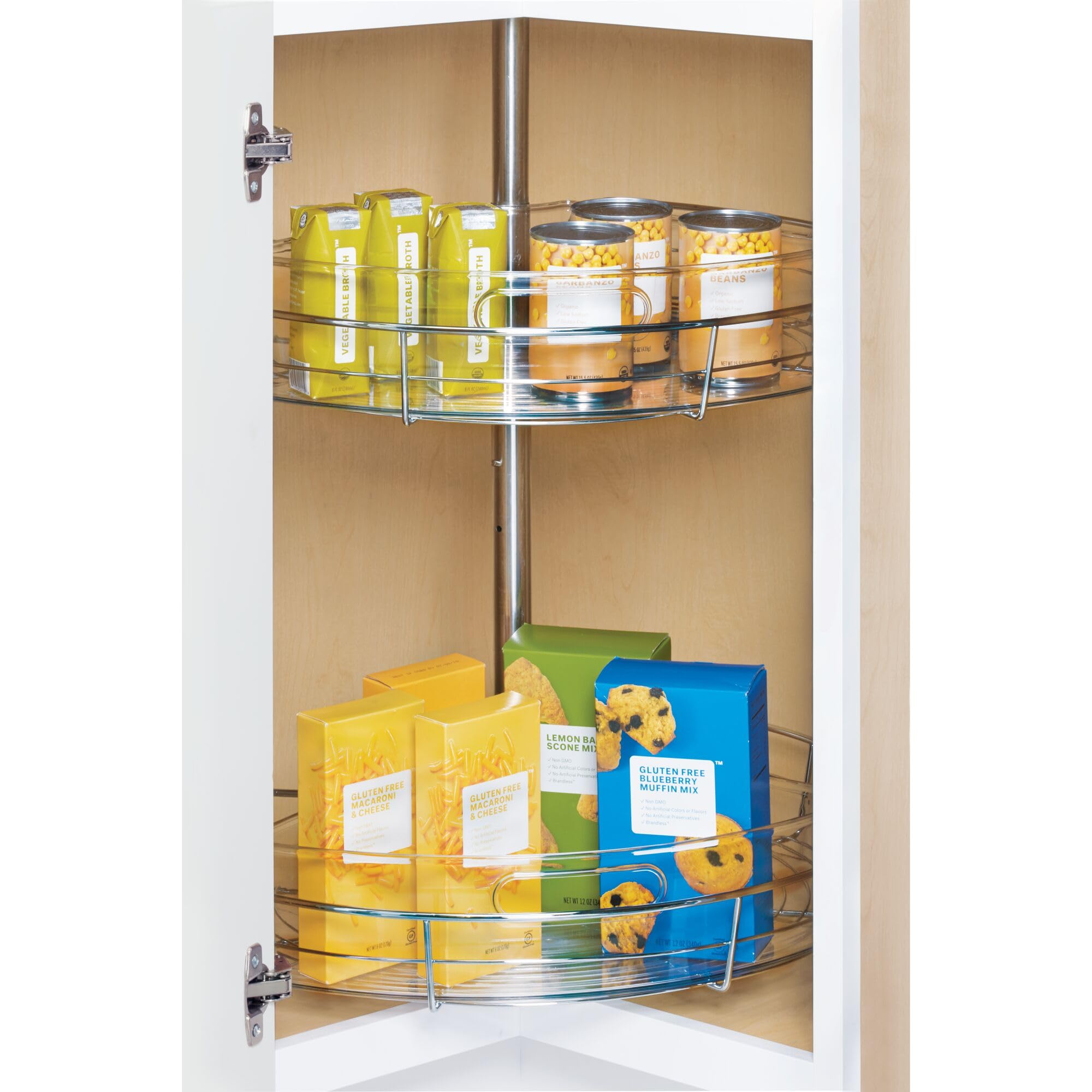 iDesign Plastic Lazy Susan Storage Basket 1/4 Wedge with Handle for Kitchen Cabinets, Countertop, Pantry, BPA-Free, 16.35" x 10.83" x 4.05"