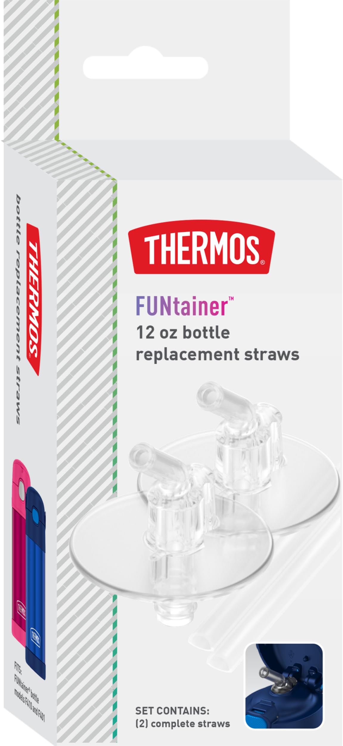 Thermos Replacement Straws for 12 Ounce Funtainer Bottle, Clear, one size (F401RS6)