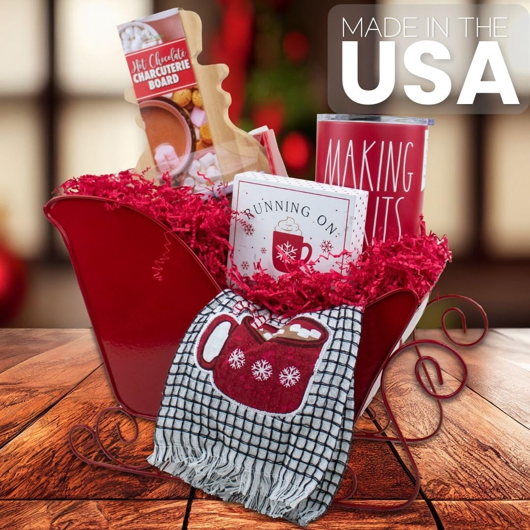 MagicWater Supply Soft & Thin Cut Crinkle Paper Shred Filler (1 LB) for Gift Wrapping & Basket Filling - Red