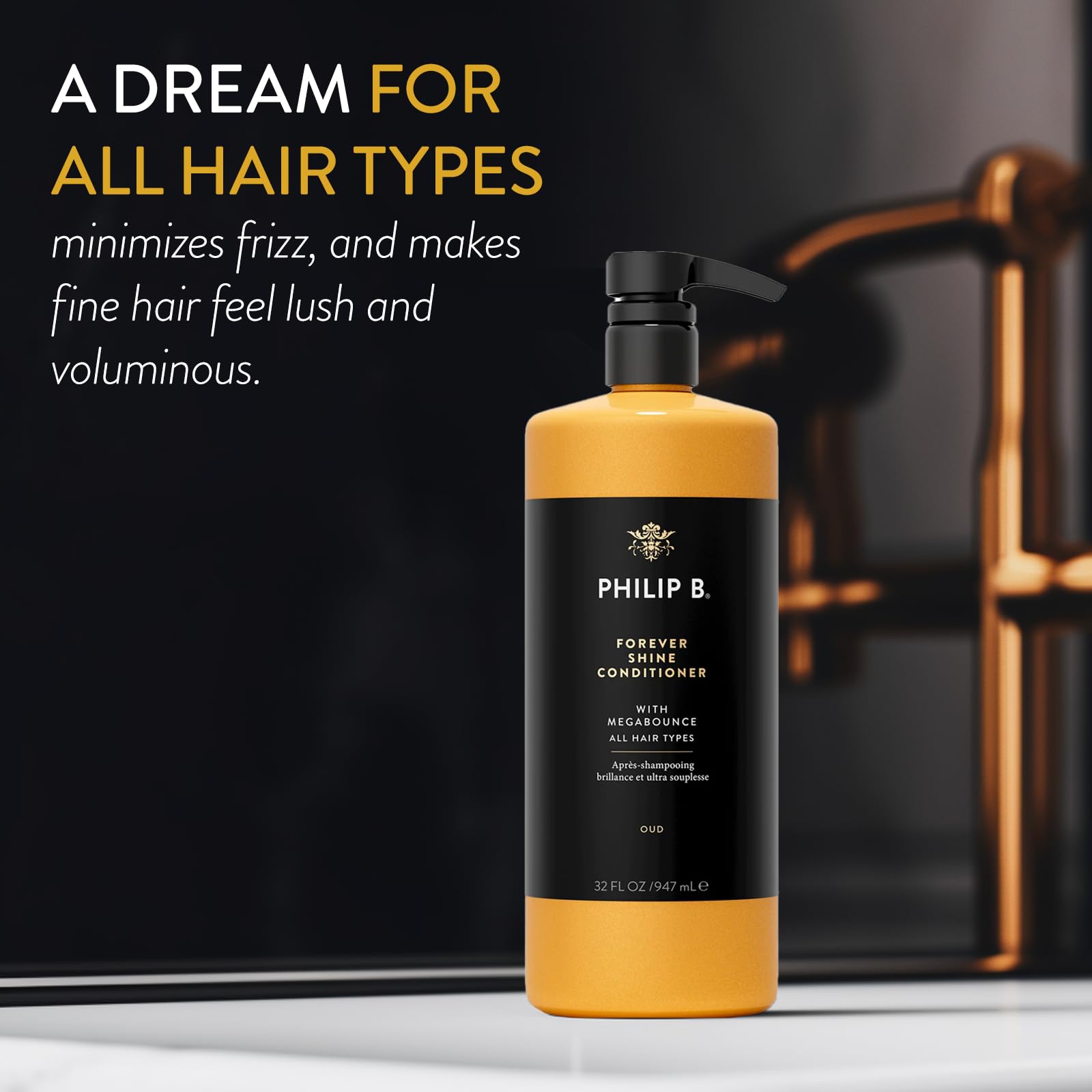 PHILIP B Forever Hair Shine Conditioner 32 oz. (947 ml) | Volume & Shine for Days