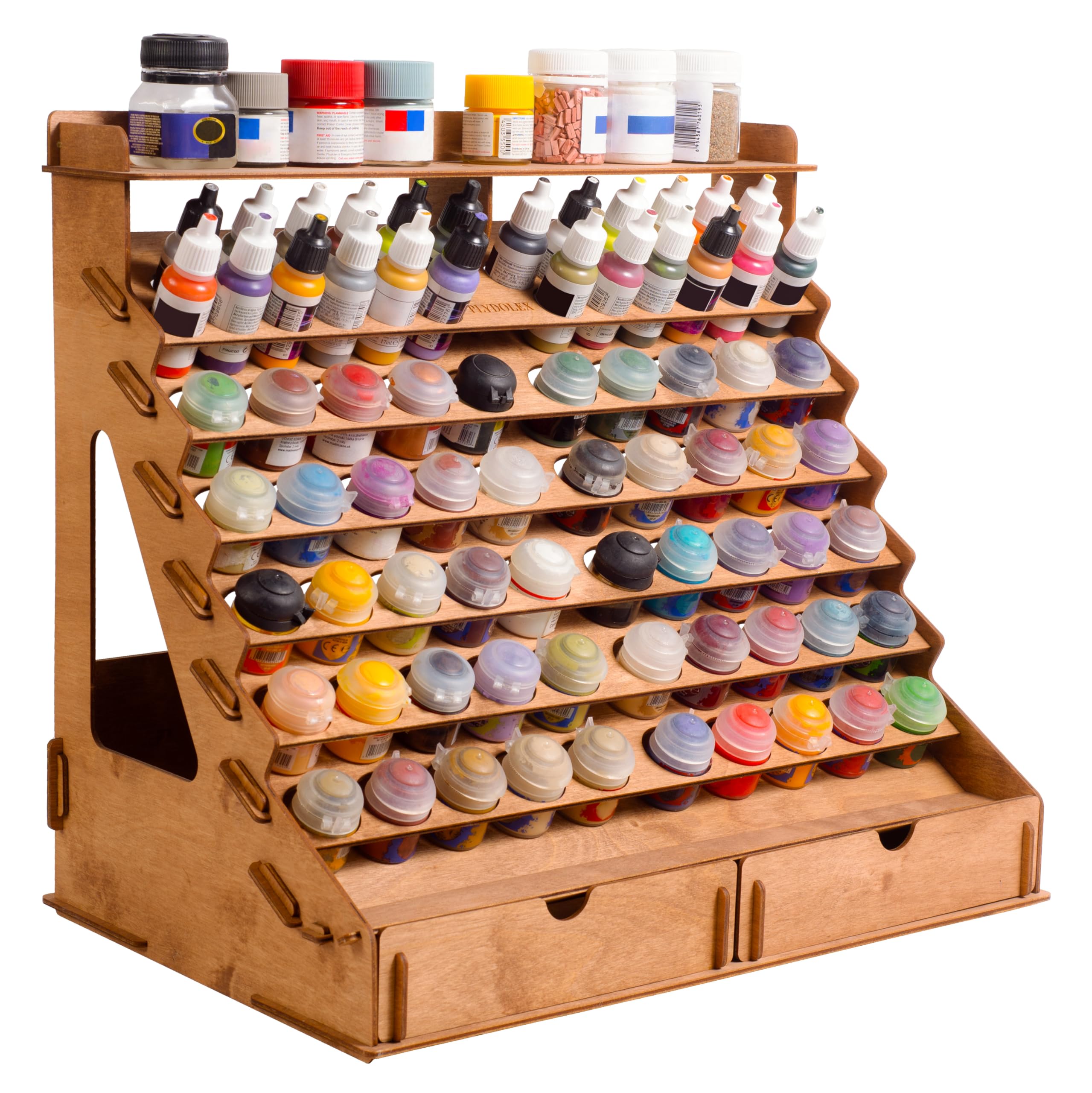 1 x Modular 74 holes + 1 x Wall Vallejo 72 holes Paint Rack Organizer