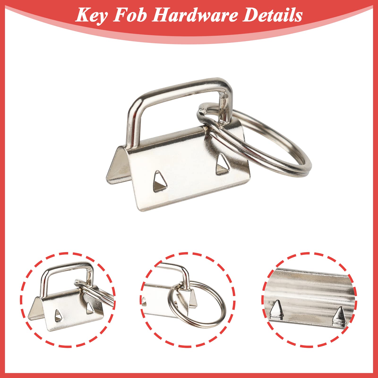 120 Pieces 1" Key Fob Hardware with 1 Key Fob Pliers Set Includeds 4 Colors Key Chain Hardware for Wrist Strap, Key Chain, Lanyard Keychain Making Hardware Supplies
