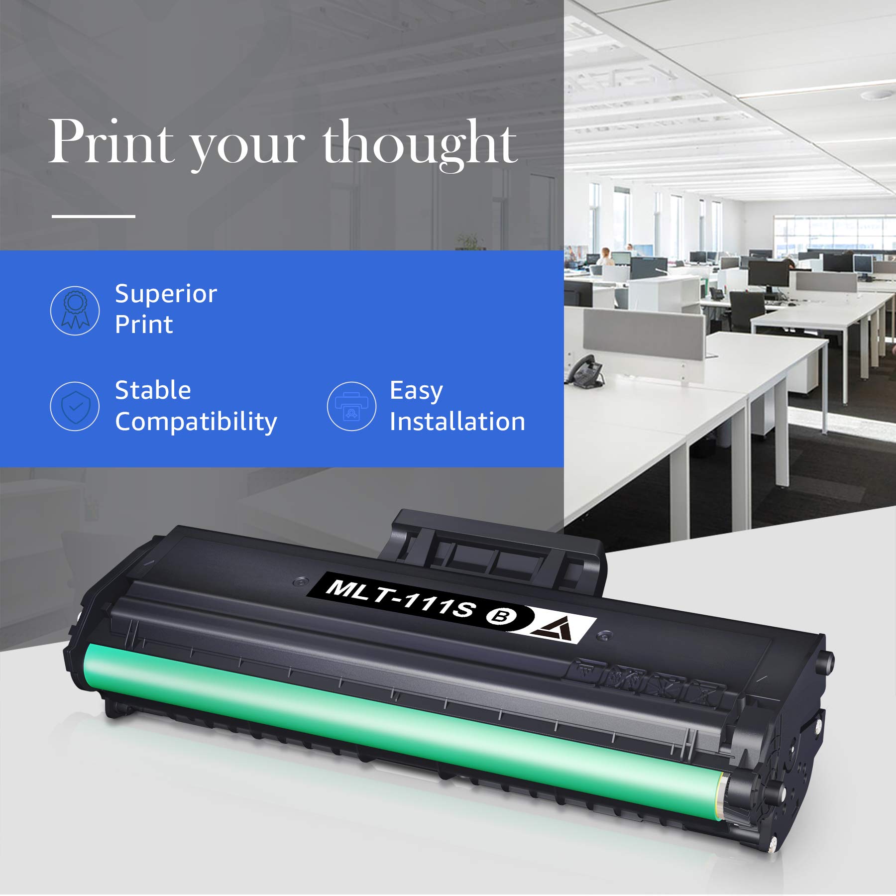 STAROVER Compatible Toner Cartridge Replacement for Samsung MLT-D111S D111S 111S 111L MLT111S for Samsung M2020W M2070FW M2020 M2070 M2070W M2022W M2022 M2070F M2024 M2026W Printer (Black, 2-Pack)