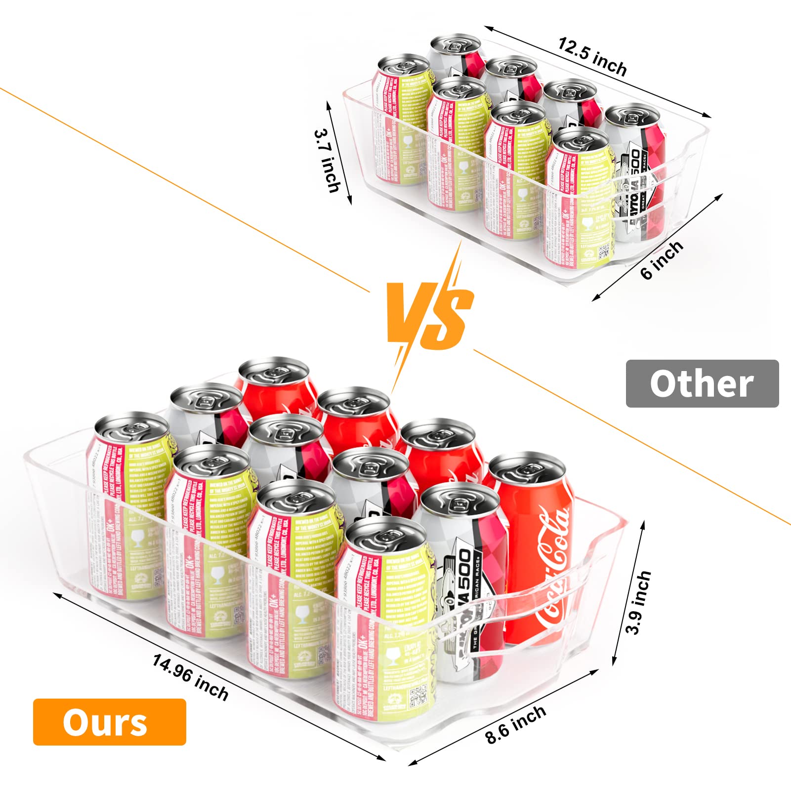 Alpacasso Fridge Organizer Storage Bins Stackable Freezer Kitchen Containers with Handles BPA Free Clear Organization Fridge Stackable Organizer for Cabinet Drawer and Pantry Pack of 8