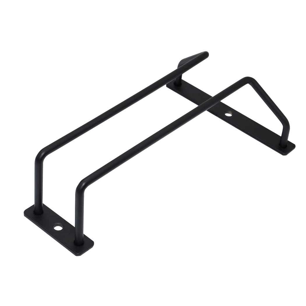 ZOOHOT 7-Inch Black Wine Glass Rack - Under Cabinet Stemware Wine Glass Holder for Bar Kitchen (1 Rows, 3 Pack)