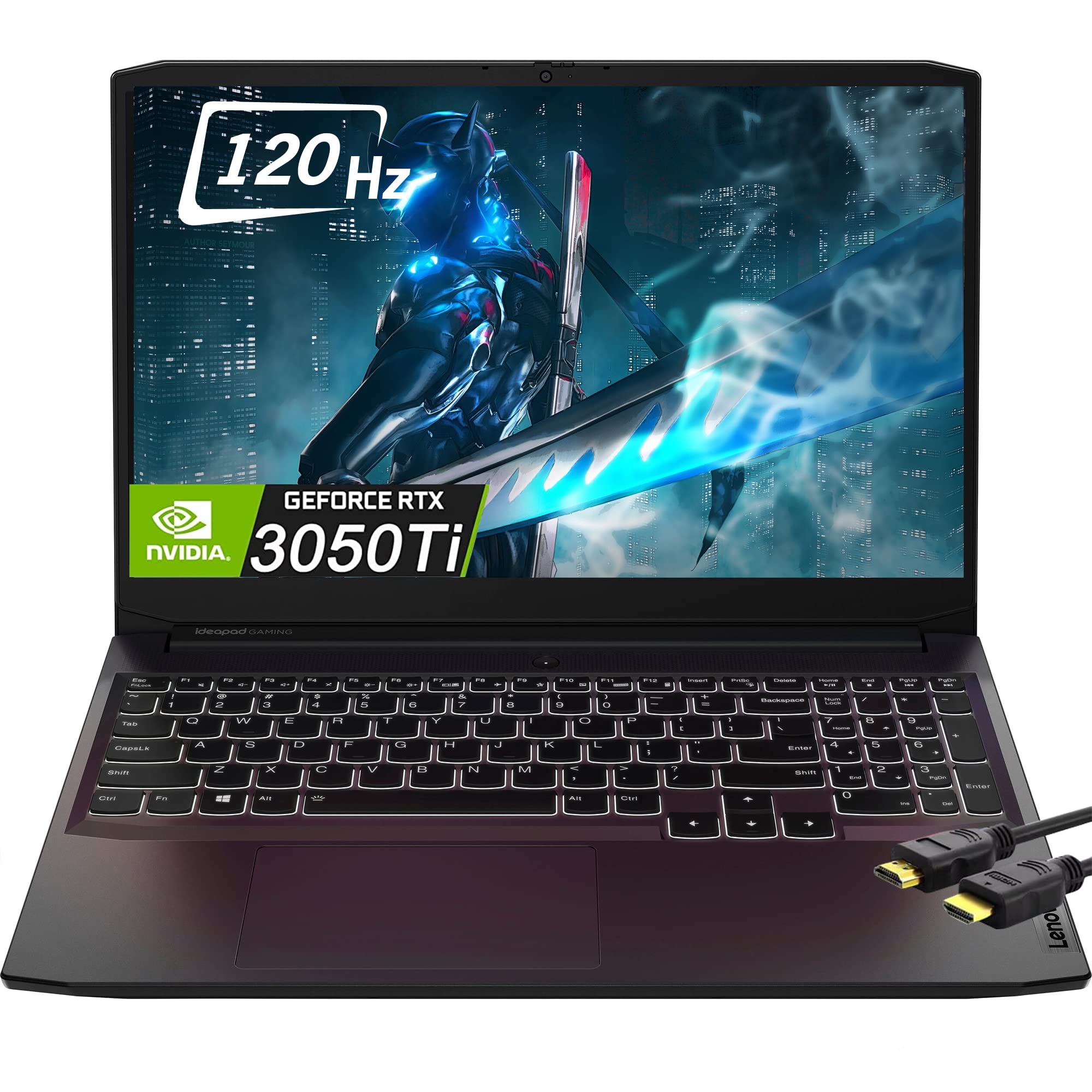 Lenovo Gaming Laptop Ideapad 3, 15.6" 120Hz FHD Display, NVIDIA GeForce RTX 3050 Ti 4GB GDDR6, 6-Core AMD Ryzen 5 5600H (Beats i7-10750H), Backlit KB, Wireless-AX, Windows 11 Home(32GB|1TB SSD)