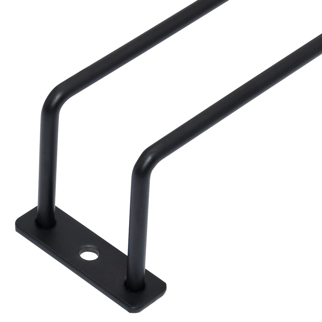 ZOOHOT 7-Inch Black Wine Glass Rack - Under Cabinet Stemware Wine Glass Holder for Bar Kitchen (1 Rows, 3 Pack)