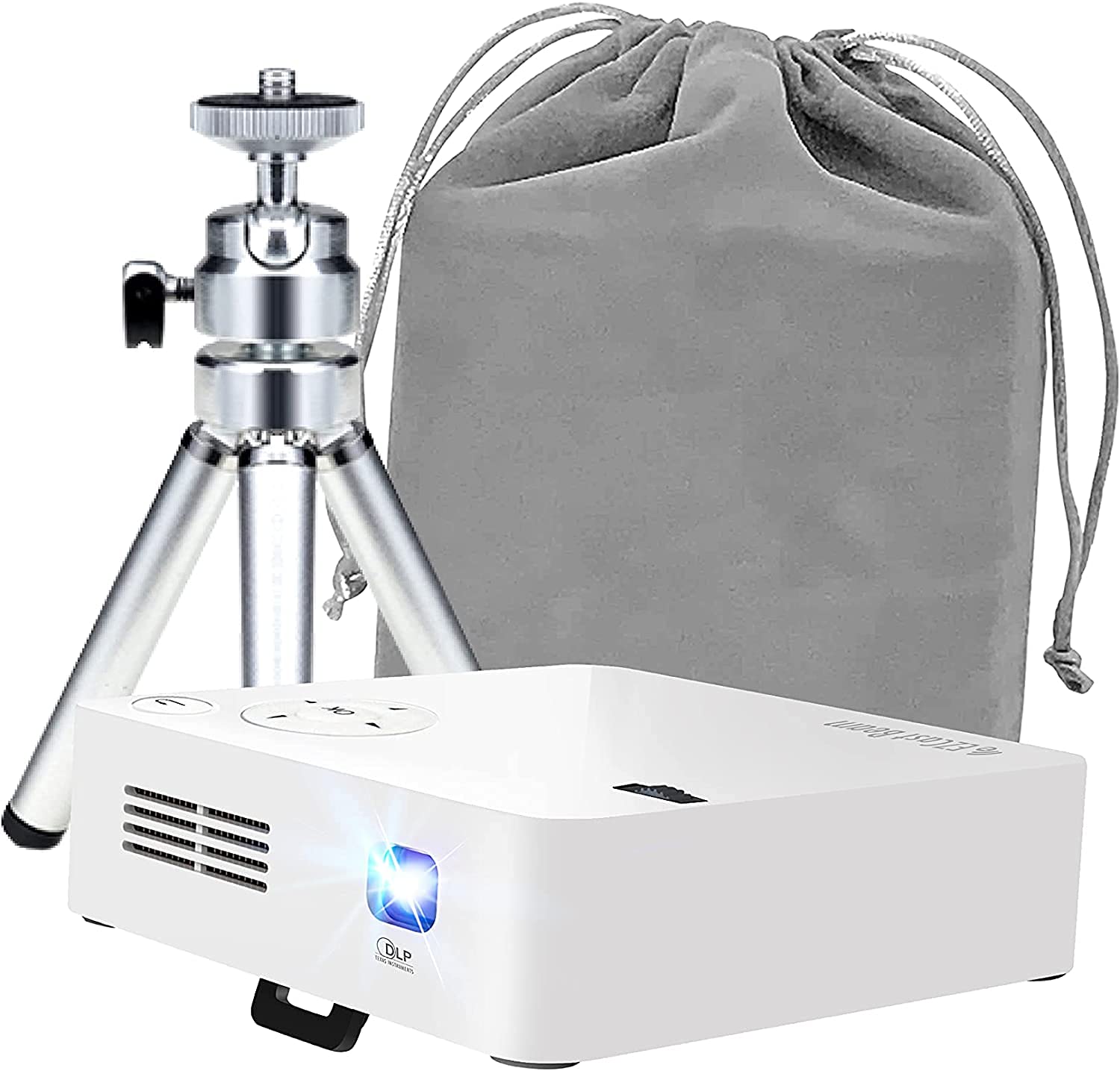 Outdoor Ultra Portable Pico Projector EZCast Beam J2 | WiFi Projector, Includes Tripod & Bag, Battery for 5hrs on a Playtime, DLP, 300 ANSI, 100" Displays, Compatible w/ HDMI, USB, iPhone, TV Stick