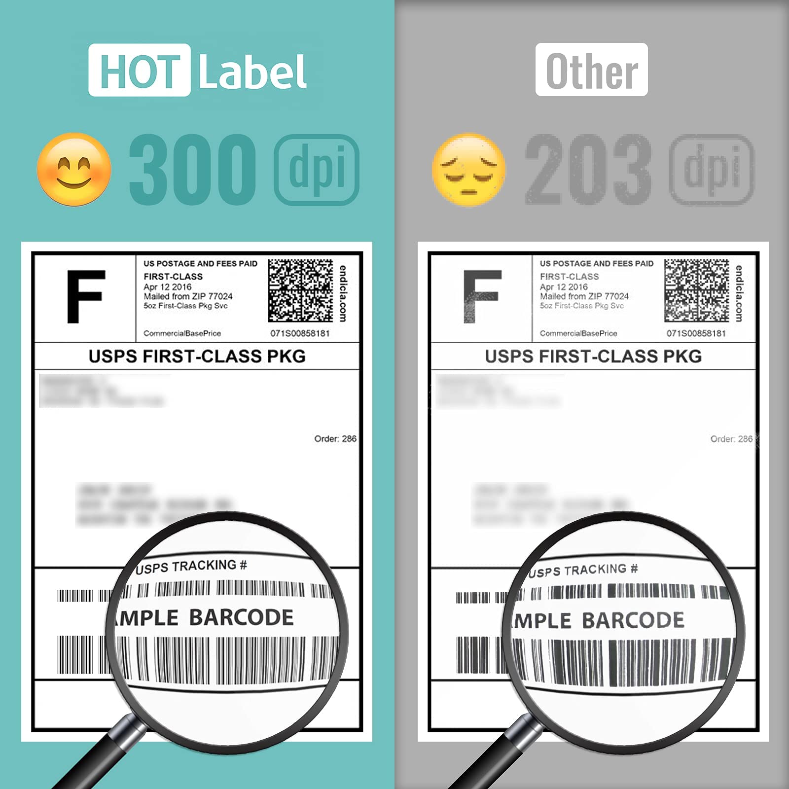 HotLabel 300 DPI Shipping Label Printer 4x6, A300 Direct Thermal Label Printer for Shipping Packages, Product Barcode Printer Sticker Maker Machine for Amazon Shopify FedEx UPS, Address Mailing