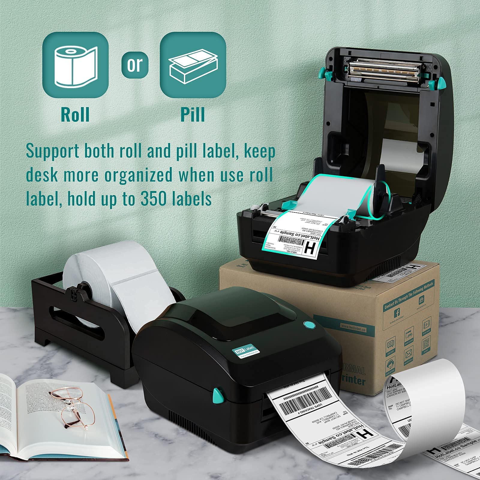 HotLabel 300 DPI Shipping Label Printer 4x6, A300 Direct Thermal Label Printer for Shipping Packages, Product Barcode Printer Sticker Maker Machine for Amazon Shopify FedEx UPS, Address Mailing