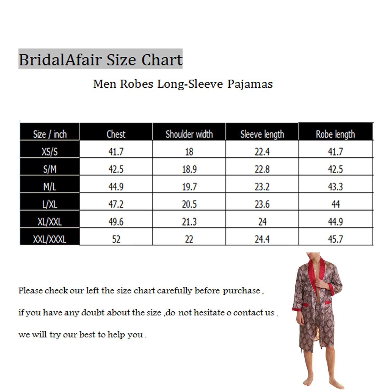 BridalAffair Men's Summer Luxurious Kimono Robe Soft Satin Bathrobe Long-Sleeve Nightgown Printed Pajamas Silver Gray, Large/X-Large