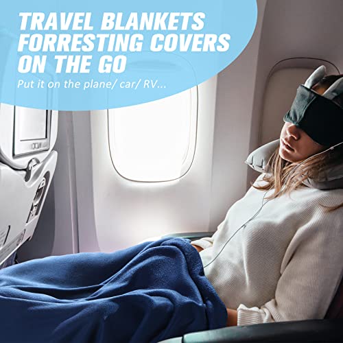 15 Pieces Fleece Blankets Bulk 50 x 60 Inch Double sided Ultra Soft Fleece Throw Blankets Bulk Lightweight Warm Cozy Airplane Blanket Pet Blankets for Home Office Wedding Gifts Outdoor Use (Navy Blue)