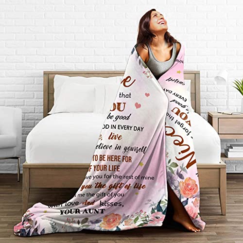 RIEDIOVS Niece Gifts Blanket-to My Niece Blanket-Birthday Gift for Niece from Aunt-Gifts for Niece Beautiful 60" x 50" Throw Blanket -1