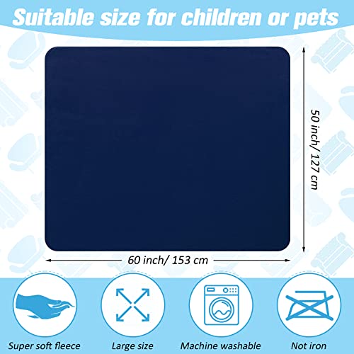 15 Pieces Fleece Blankets Bulk 50 x 60 Inch Double sided Ultra Soft Fleece Throw Blankets Bulk Lightweight Warm Cozy Airplane Blanket Pet Blankets for Home Office Wedding Gifts Outdoor Use (Navy Blue)