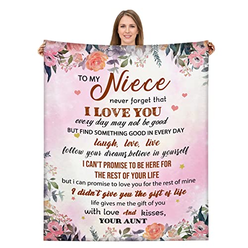RIEDIOVS Niece Gifts Blanket-to My Niece Blanket-Birthday Gift for Niece from Aunt-Gifts for Niece Beautiful 60" x 50" Throw Blanket -1