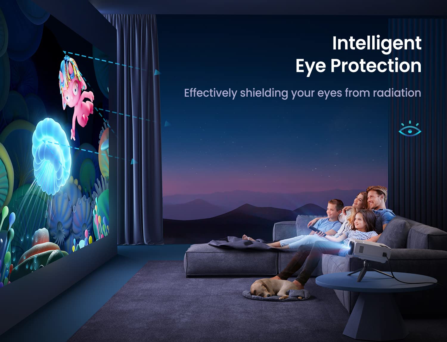 Portable Mini Projector 1080P Supported, Movie Projector w/ Tripod & 55,000 Hrs Lamp Life, Acrojoy Multimedia Home Theater Projector, Compatible with TV Stick, HDMI, VGA, USB, Laptop, Smartphone