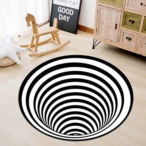 3D Vertigo Carpet, Round Floor Mat Living Room Coffee Table Carpet Home Floor Mat,Pattern 2,Diameter 60cm