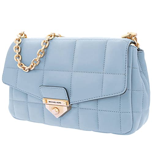 Michael Kors Ladies SoHo Large Quilted Leather Shoulder Bag - Pale Blue