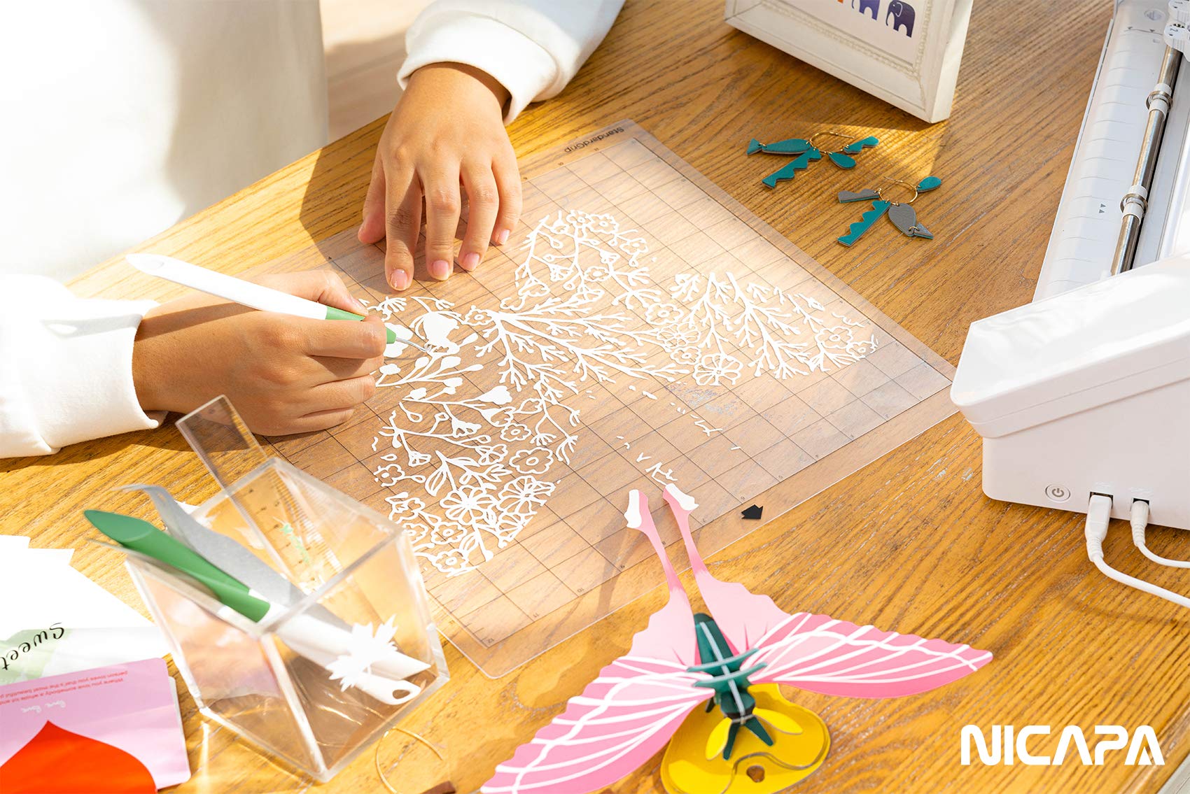 Nicapa StandardGrip Cutting Mat for Silhouette Cameo 4/3/2/1 (12x12 inch,3 Mats) Standard Adhesive Sticky Quilting Cut Mats Replacement Accessories for Silhouette Cameo
