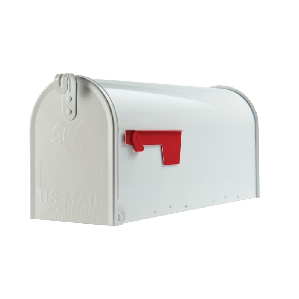 Gibraltar Mailboxes E1100WAM Elite Post-Mount Mailbox, Medium, White Steel - Quantity 1