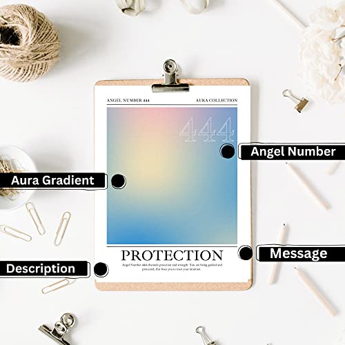 Roxbury Row - Aura Posters for Room Aesthetic Wall Decor, Angel Number Poster Set, Gradient Posters & Prints, Astrology Spiritual Wall Decor (Set of 9 Unframed 8x10)