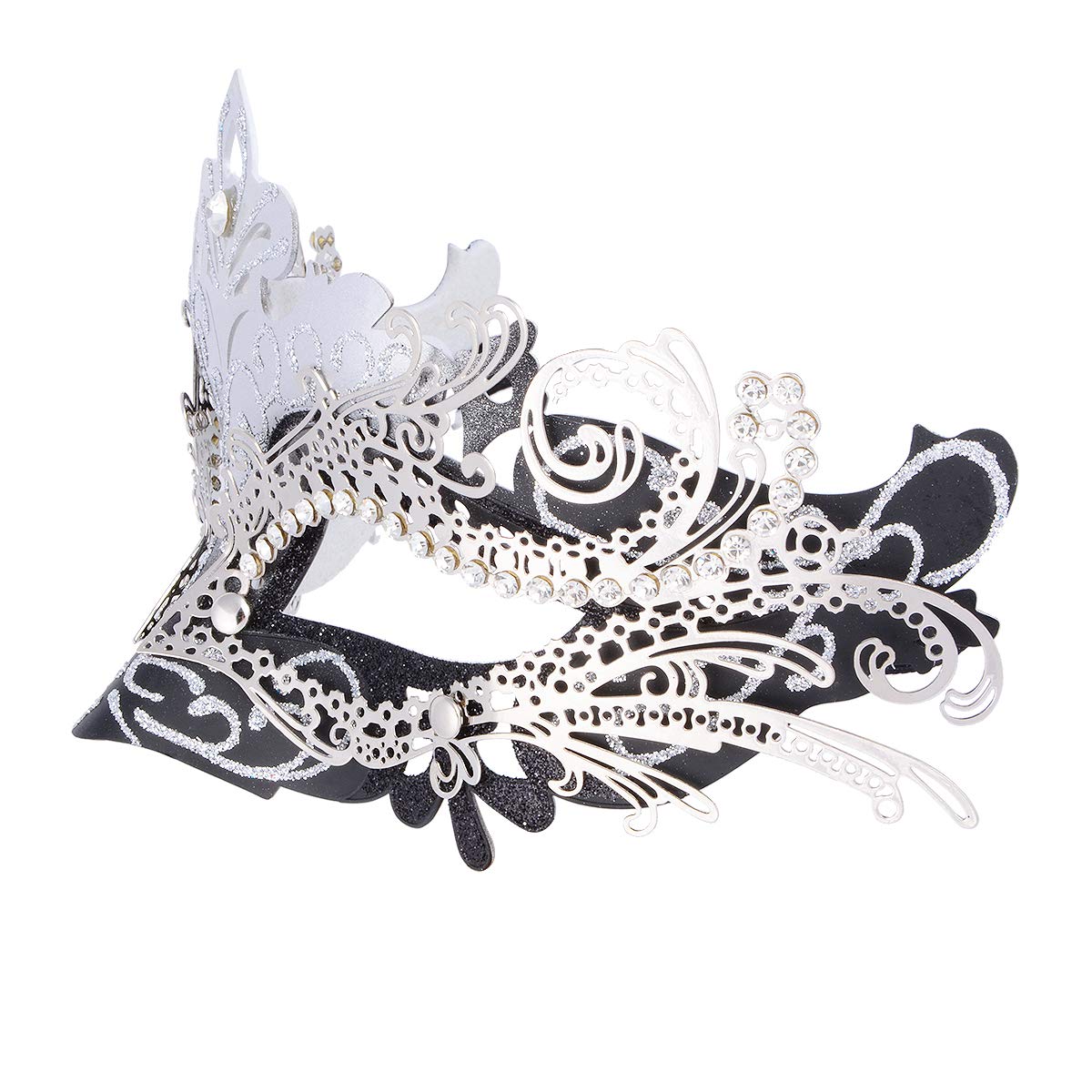 Hoshin Masquerade Mask, Mardi Gras Deecorations Venetian Masks for Womens (Silver & Black)