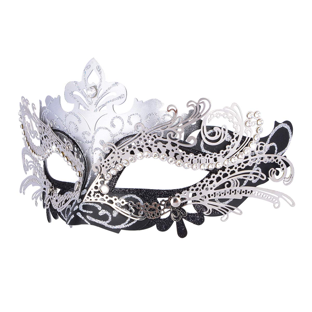 Hoshin Masquerade Mask, Mardi Gras Deecorations Venetian Masks for Womens (Silver & Black)